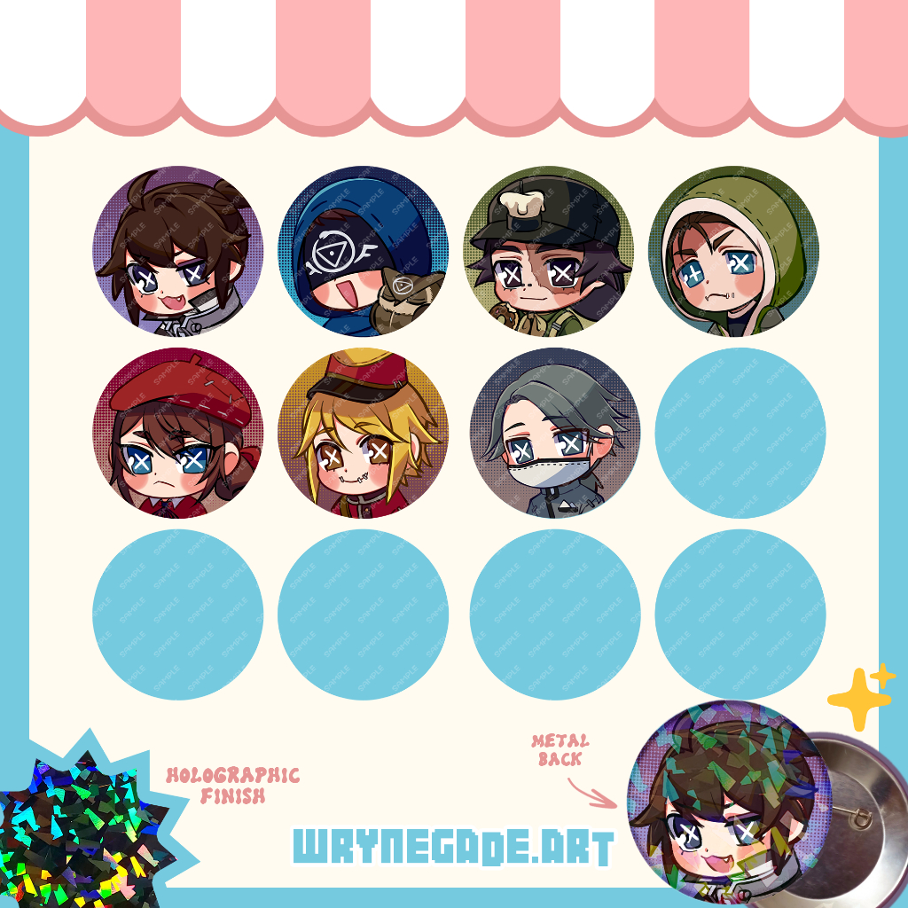 Identity V Survivor 25mm Holographic Button pins | Shopee Philippines