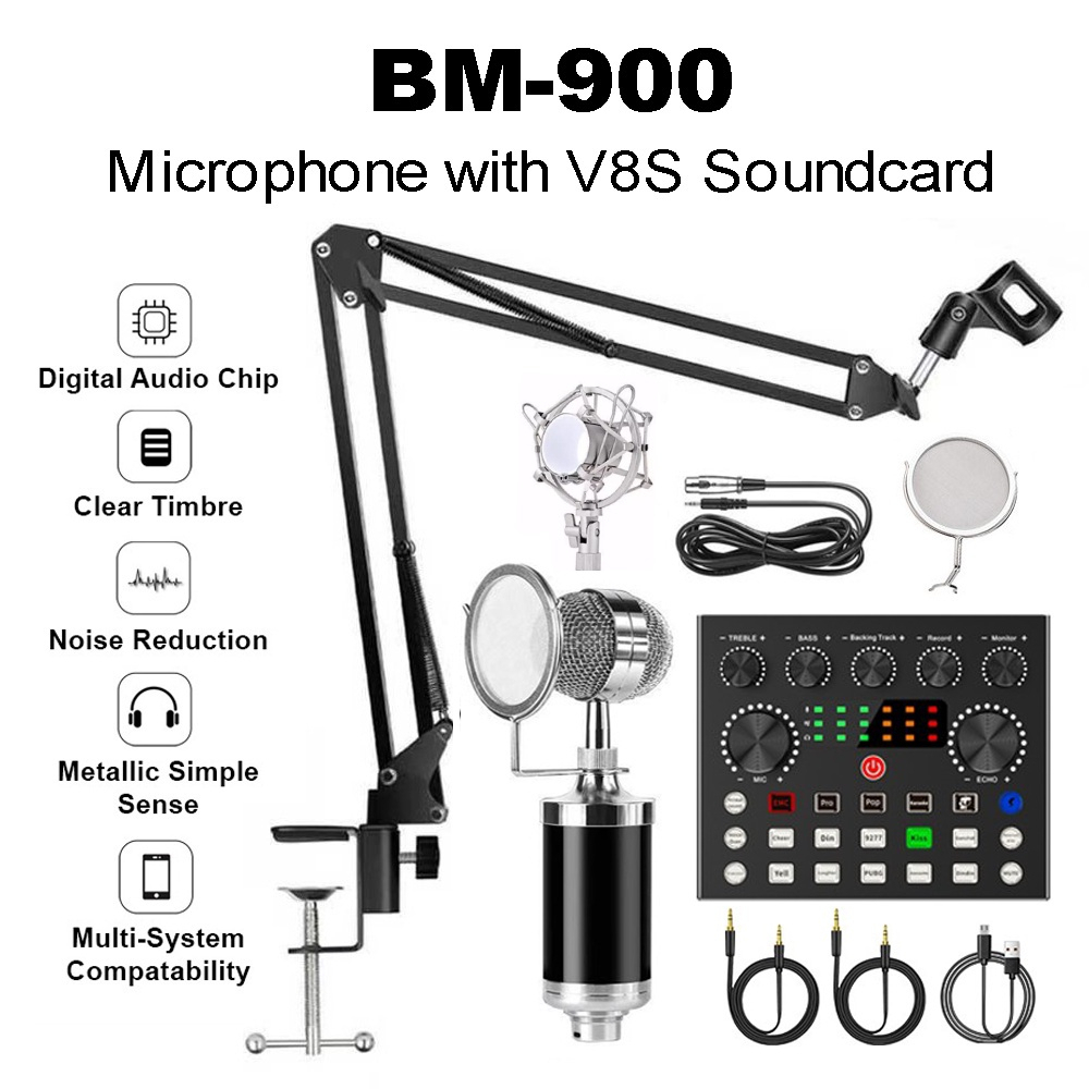 Popcorn LCT240 Premium High-Frequency Microphone with V8S sound card ...