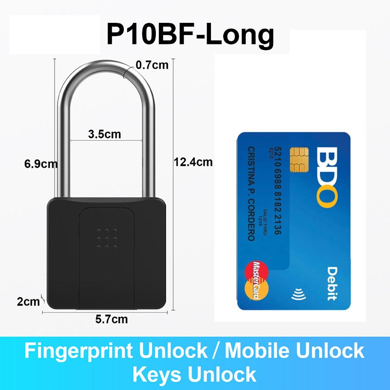 Waterproof Padlock Smart Fingerprint Padlock With Key Heavy Duty Door ...