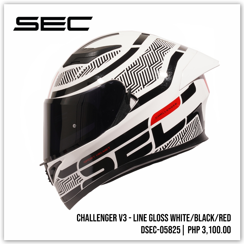 SEC Challenger V3 - Line Gloss/Matte Full Face Helmet (M-XL) | Shopee ...