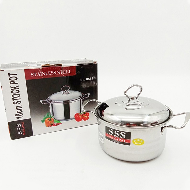 555 Makapal Stainless Steel Stock Pot Cookware Kitchen Cooking Tools 18 ...