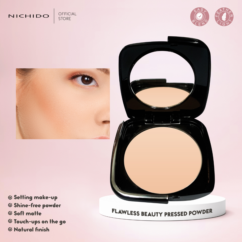 NICHIDO Flawless Beauty Pressed Powder - Almond | Shopee Philippines