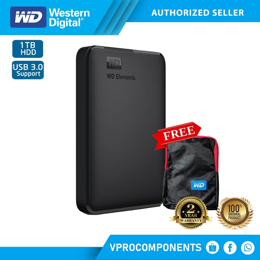 WD Elements 1TB (Black) USB 3.0 Portable Hard Drive | Shopee Philippines