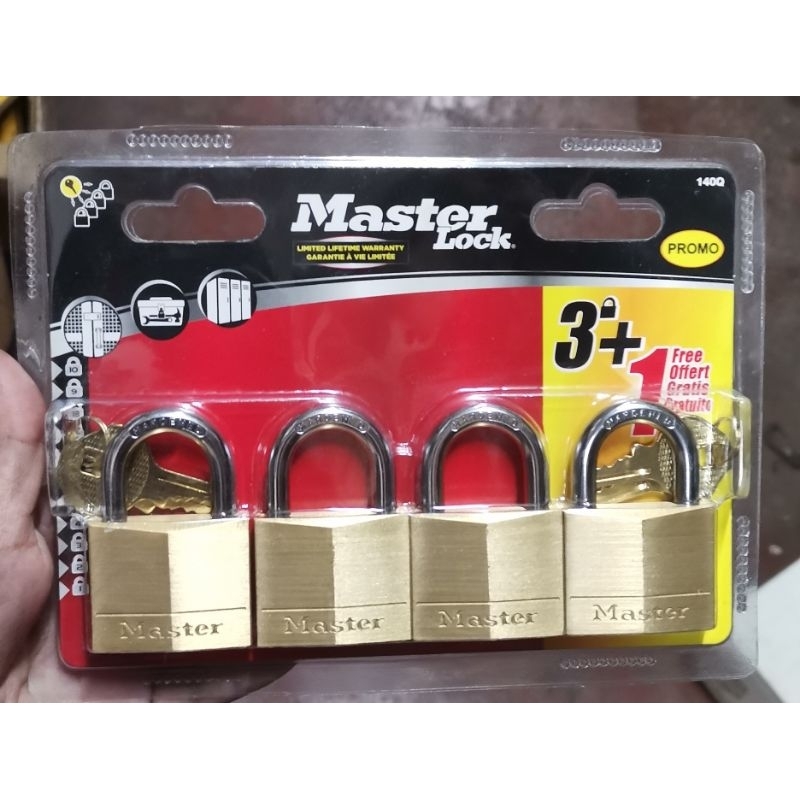 Master Lock 4Pcs/Set Solid Brass Body Padlock 140-Q (40mm) Keyed Alike | Shopee Philippines