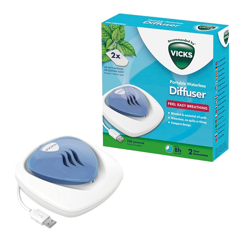 Vicks Portable Waterless Diffuser - Waterless device - USB plug-in ...