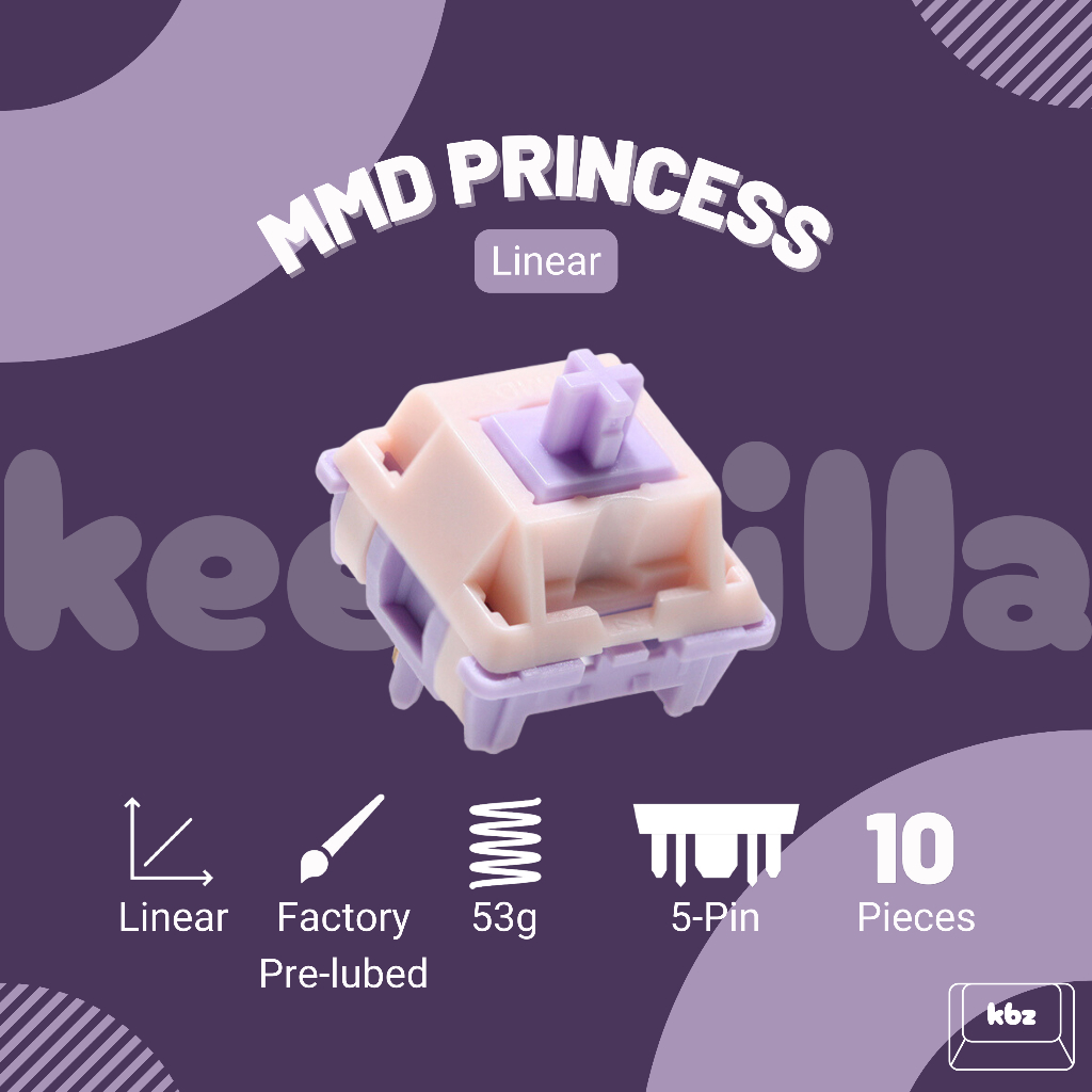 MMD Princess Linear Switch Mechanical Keyboard Switch SMD LED 5 pin 10 ...