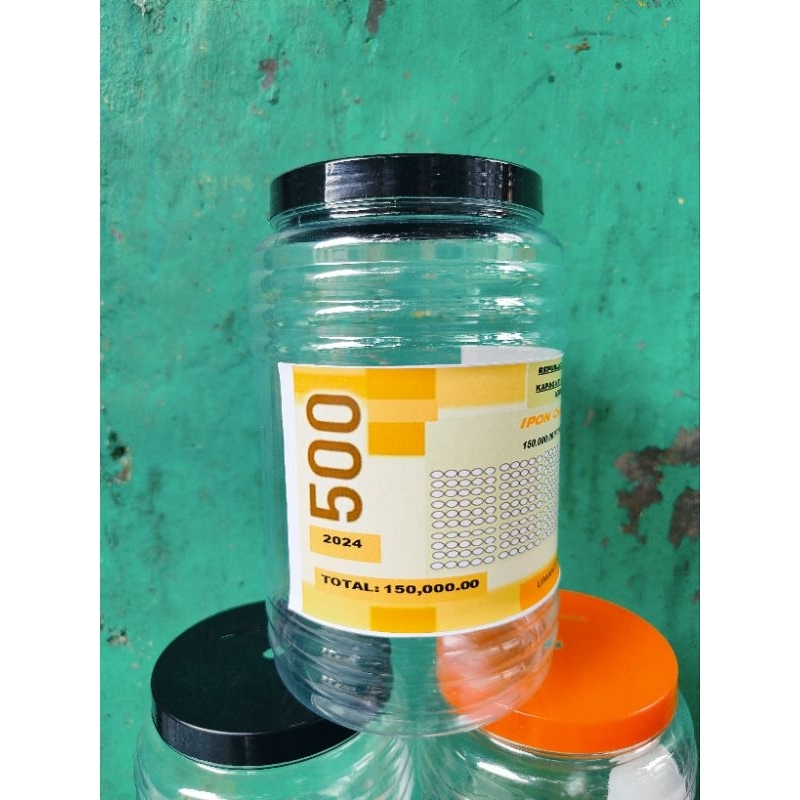 500 paper Bill transparent jar Alkansya Ipon Challenge 2liter | Shopee ...