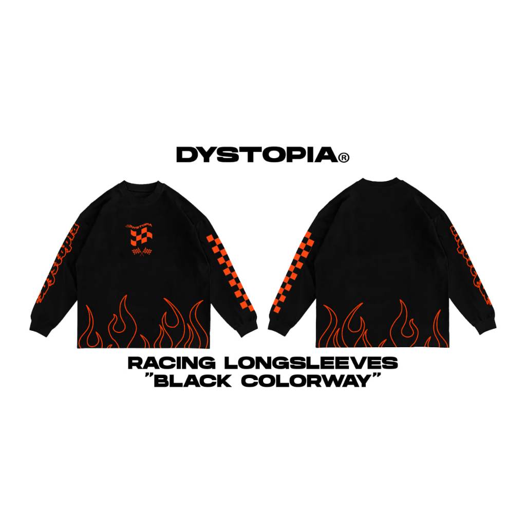 Dystopia® "Racing Long Sleeves" Black Colorway | Shopee Philippines