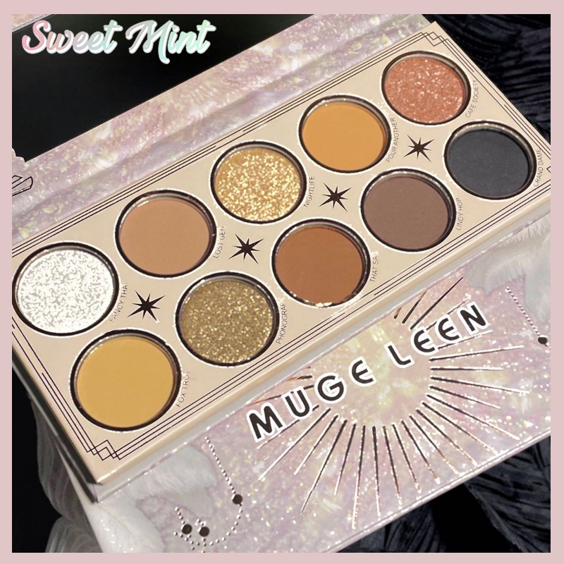 Sweet Mint Muge Leen 10-Color Golden Rich Eyeshadow Palette Pressed ...