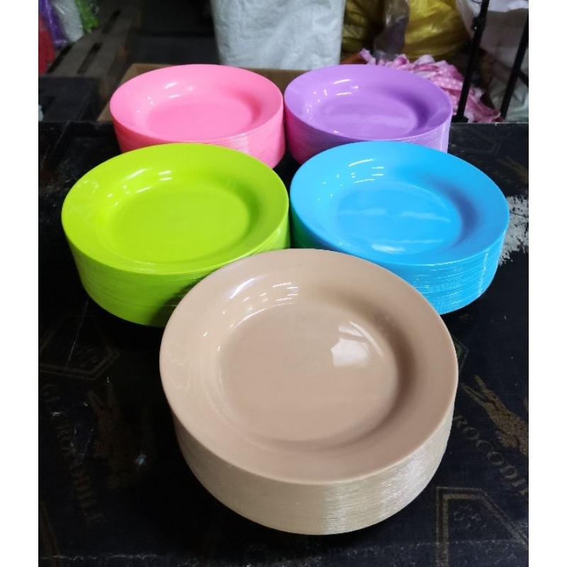#2203 (MANIPIS) Plastic Round Plate (12PCS./Dozen) | Shopee Philippines