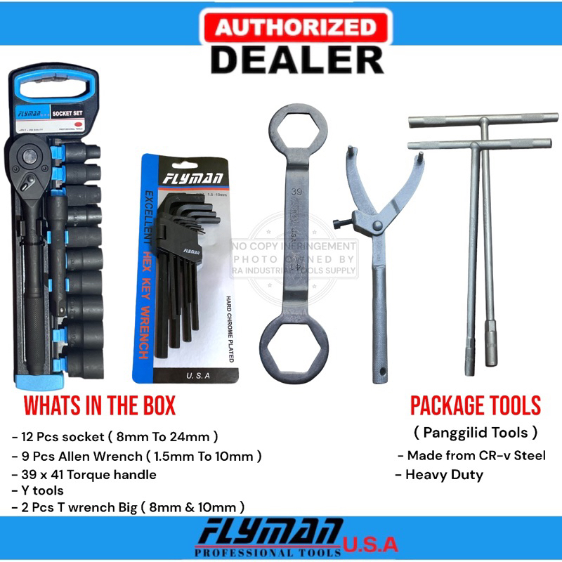 Flyman Tools Usa Original Package Tools For Motorcyle | Shopee Philippines
