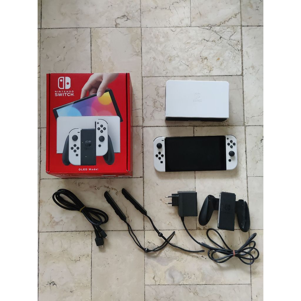 Nintendo Switch OLED Console Neon Red and Blue or White (Pre-Owned ...