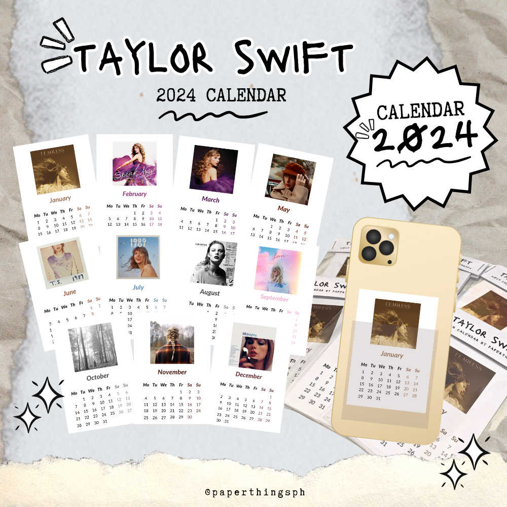 Taylor Swift 2024 Mini Calendar by Paperthingsph | Shopee Philippines