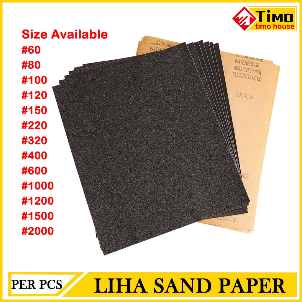 LIHA Sandpaper Waterproof Sand Paper Abrasive Paper #60/80/100/120/150 ...