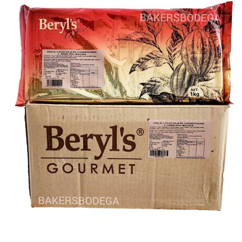 BERYLS MILK CHOCOLATE COMPOUND BAKING BAR 1KG | Shopee Philippines
