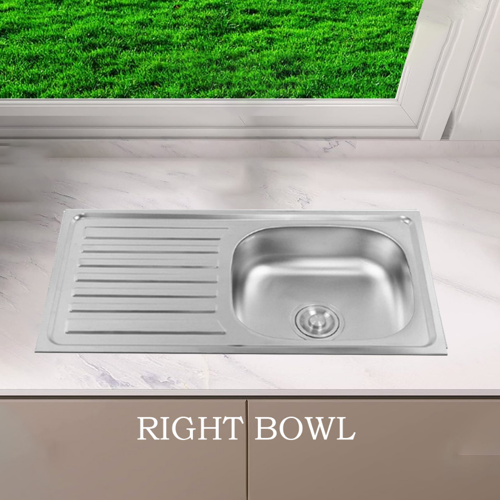 RIGHT BOWL !!! 304 SUS STAINLESS STEEL KITCHEN SINK WITH DRAINER AND ...