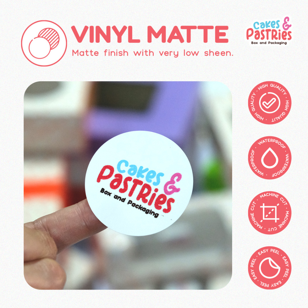 STICKER LABEL PRINT/LOGO STICKER 3x3 (ROUND/RECTANGLE /SQUARE) PRE-CUT ...