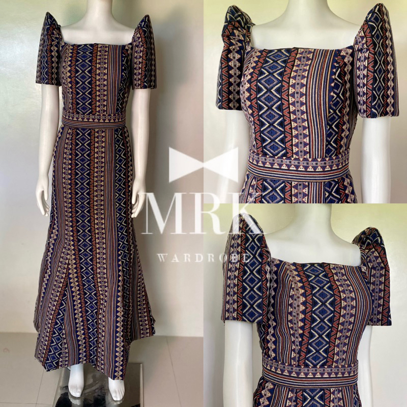 Modern Filipiniana Inabel Serpentina Ethnic Filipiniana Dress | Shopee ...