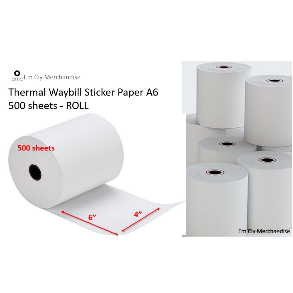 A6 500sheet Thermal Sticker Waybill Sticker (Roll/Folded) | Shopee ...