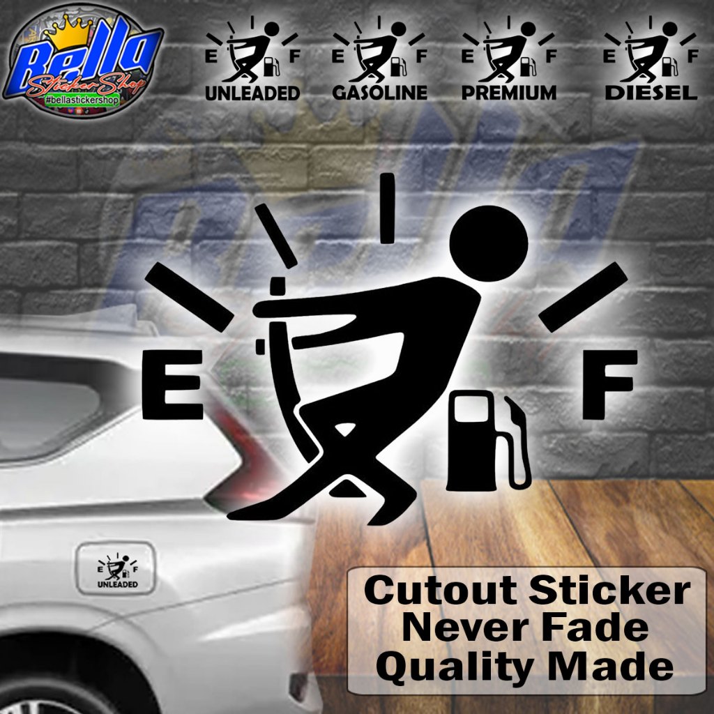 Empty - Gas Tank Vinyl Cutout Sticker For car Never Fade, Quality Made ...