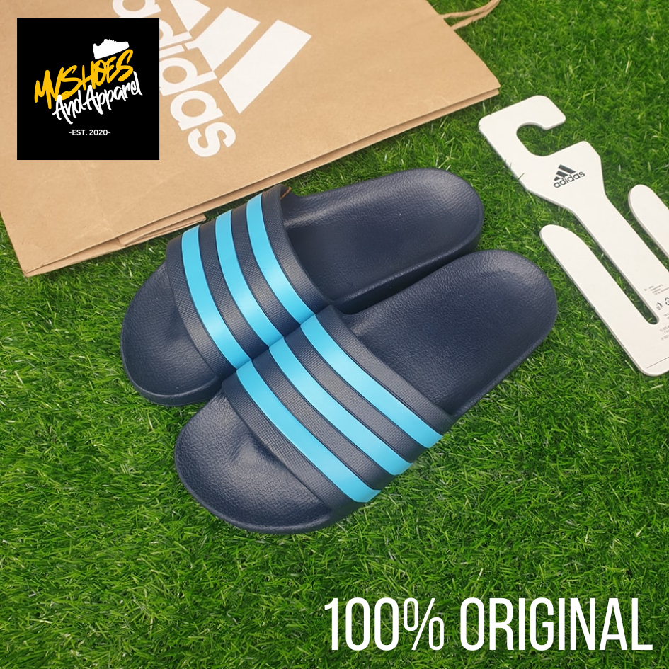 (MV SHOES) ADILETTE AQUA SLIDES LEGEND INK EG1757 | Shopee Philippines