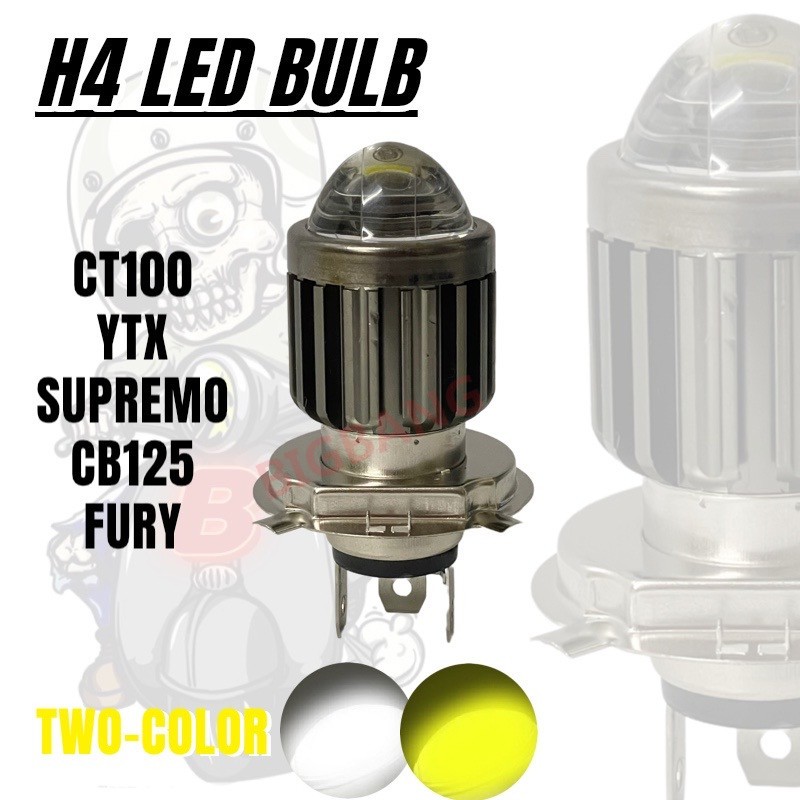 BIGBANG Motorcycle H4 LED Headlight Bulb White and Yellow Two-Color YTX ...