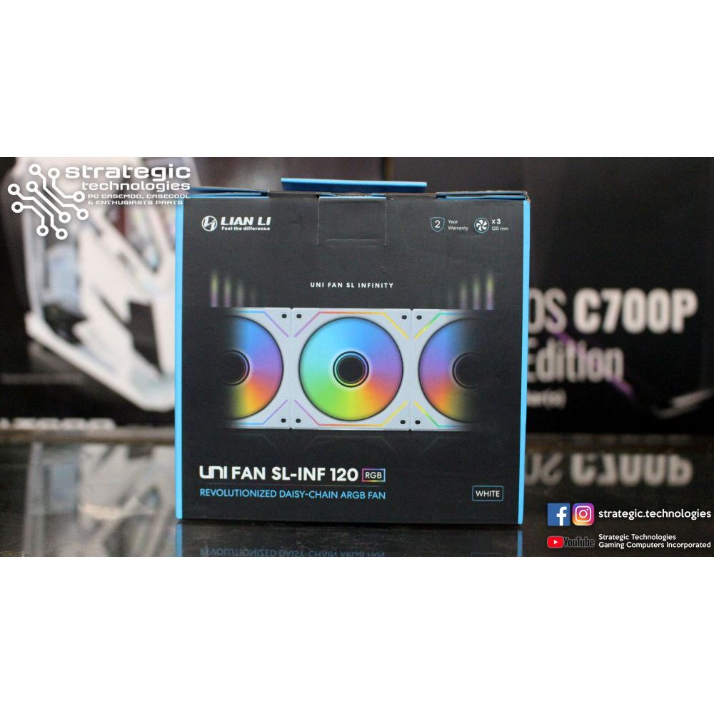 Lian Li Unifan SL Infinity 120 Infinity Mirror ARGB 120mm Daisy Chain ...