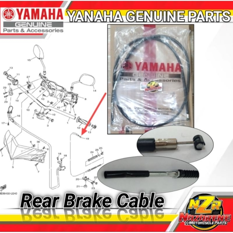 Rear Brake Cable Mio I 125 ( 2phf635100 ) ( YGP ) | Shopee Philippines