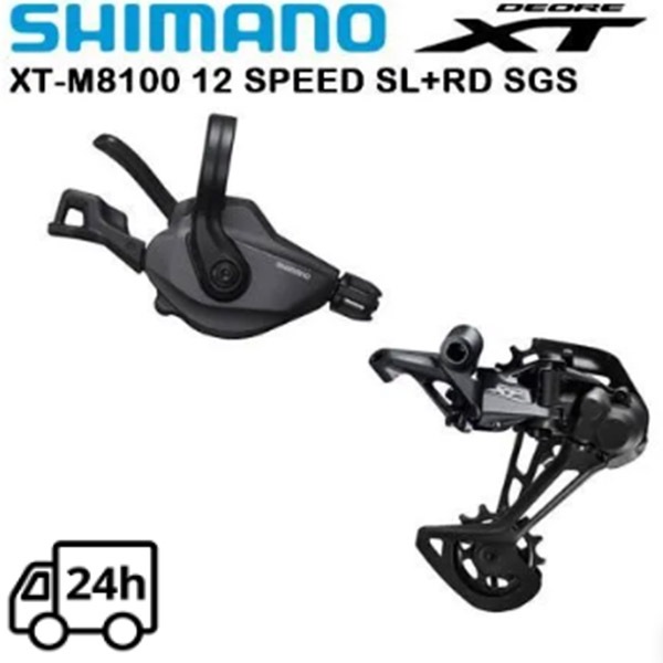 SHIMANO DEORE XT M8100 12 Speed Groupset RD-M8100-SGS Rear Derailleur SL-M8100-R Shifter Lever ...