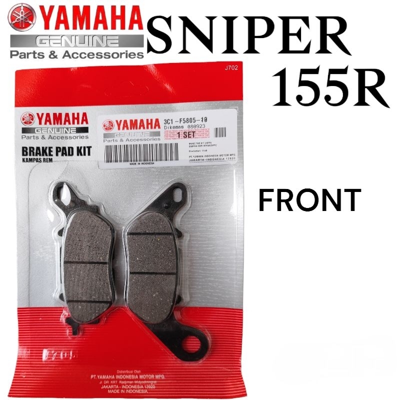 Yamaha Sniper 155R Brake Pad Front and Rear 3C1 + 50C | Shopee Philippines