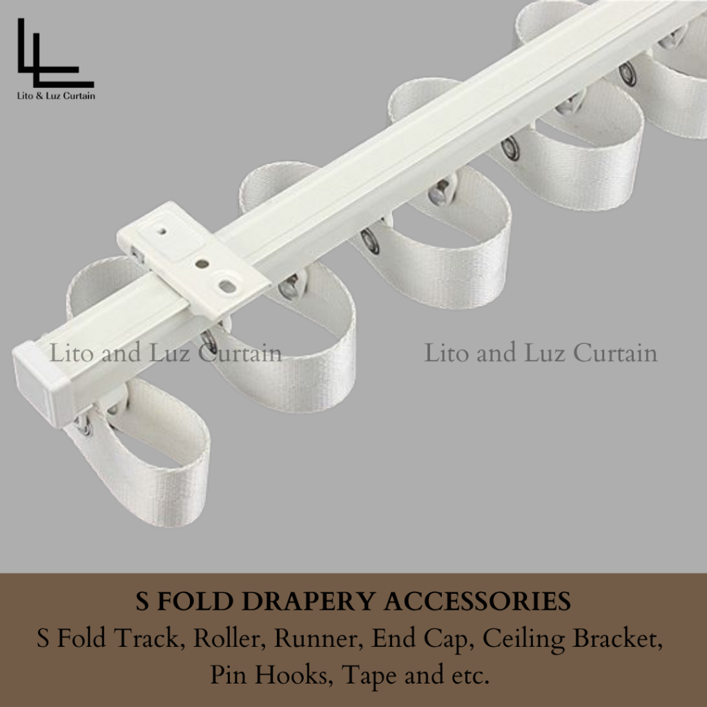 S Fold Curtain Accessories, S-Fold Track, S-Fold Runner, S-Fold Tape ...