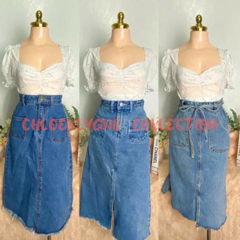 WOMEN’s Denim Long Skirt | Maong 1 | Shopee Philippines