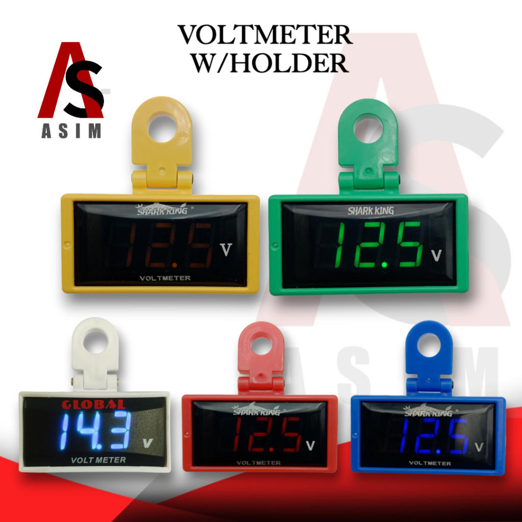 ASIM MOTORCYCLE VOLTMETER W/HOLDER DIGITAL VOLTMETER UNIVERSAL | Shopee ...