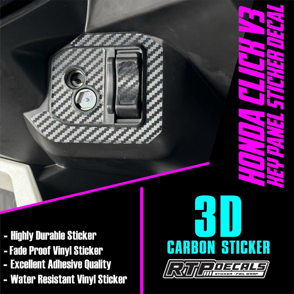 HONDA CLICK V3 KEY PANEL CARBON DECALS STICKER(NEW PRODUCT) | Shopee ...