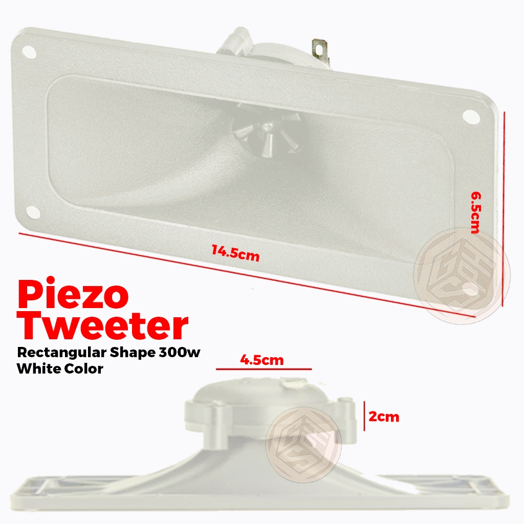 NEW!!! 300W Piezo Tweeter Rectangular Shape WHITE Heavy Duty | Shopee ...