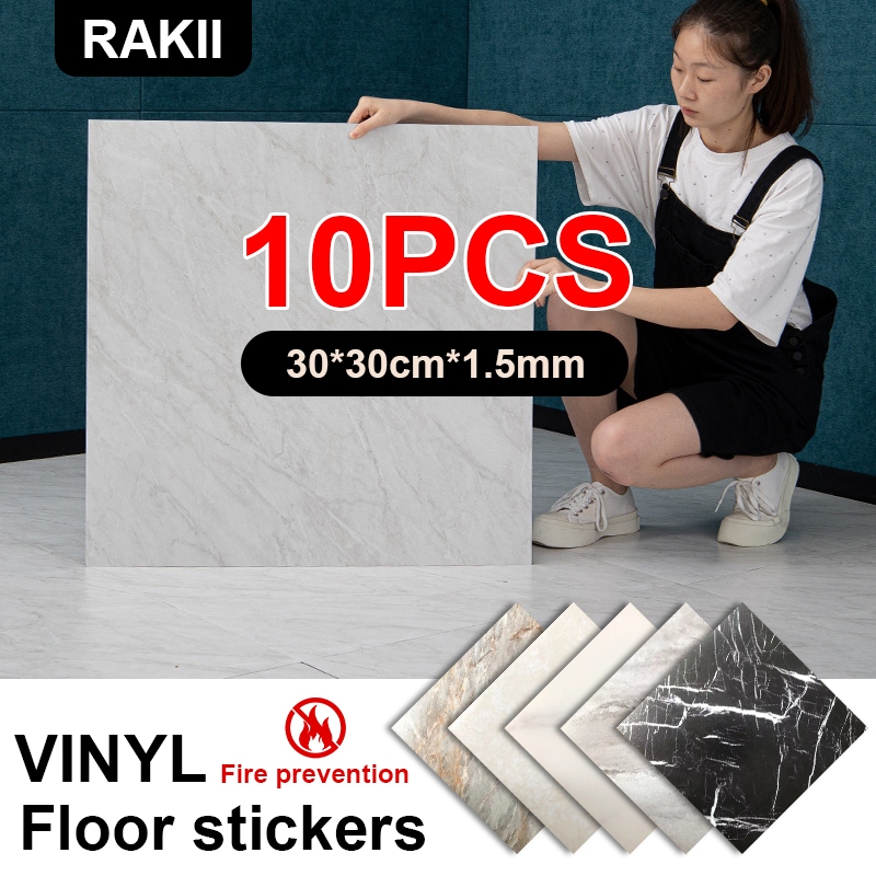 10pcs marble vinyl tile 30X30CM floor sticker self-adhesive waterproof ...