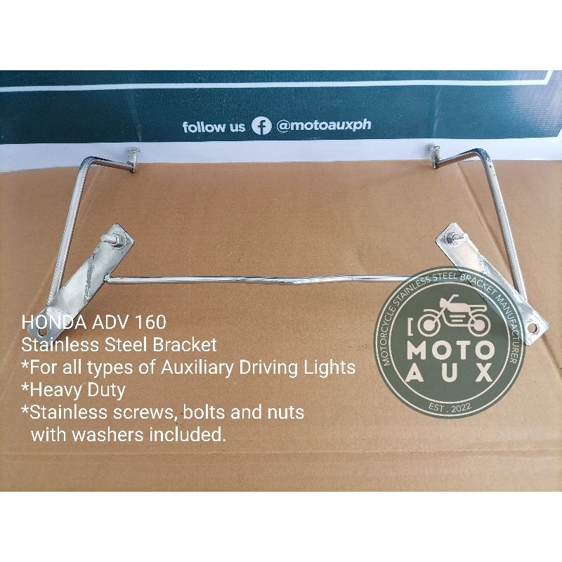 Honda ADV 160 Stainless Mini Driving Light Bracket (Heavy Duty ...