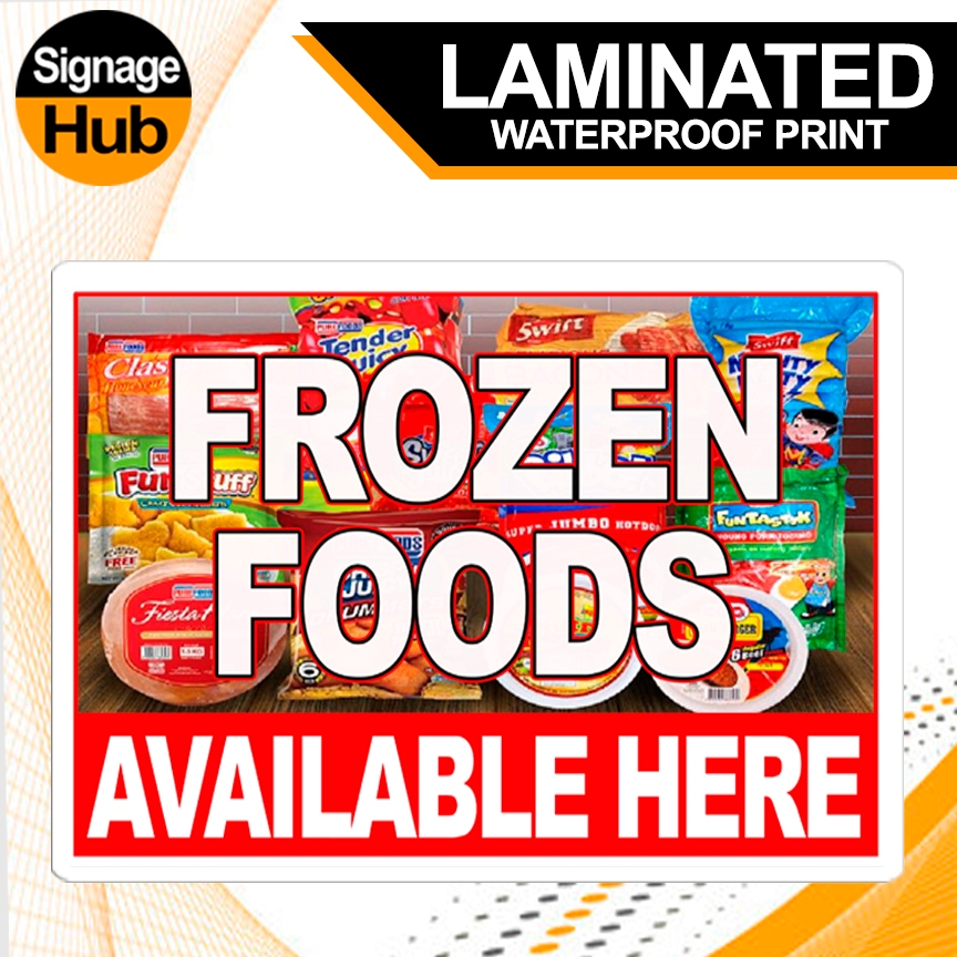 FROZEN FOODS Laminated or Tarpaulin Signage l A4 (8" X 11" inch ...