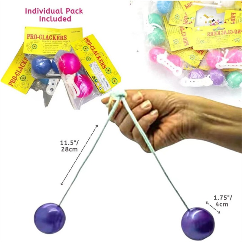 4cm Lato Lato Luminous Toys Viral Old School Games Pro-clackers Ball ...
