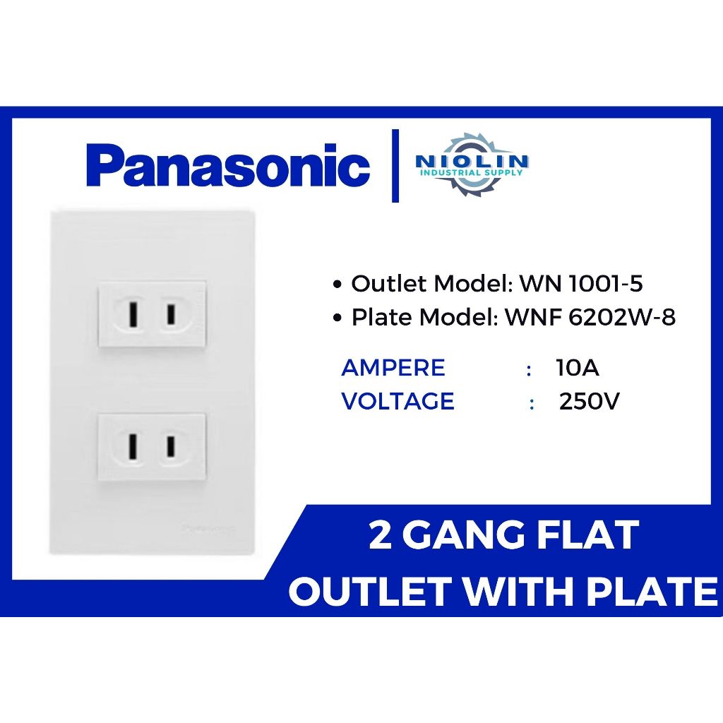 PANASONIC 2 Gang Flat Outlet with Plate ( WN series ) | Shopee Philippines