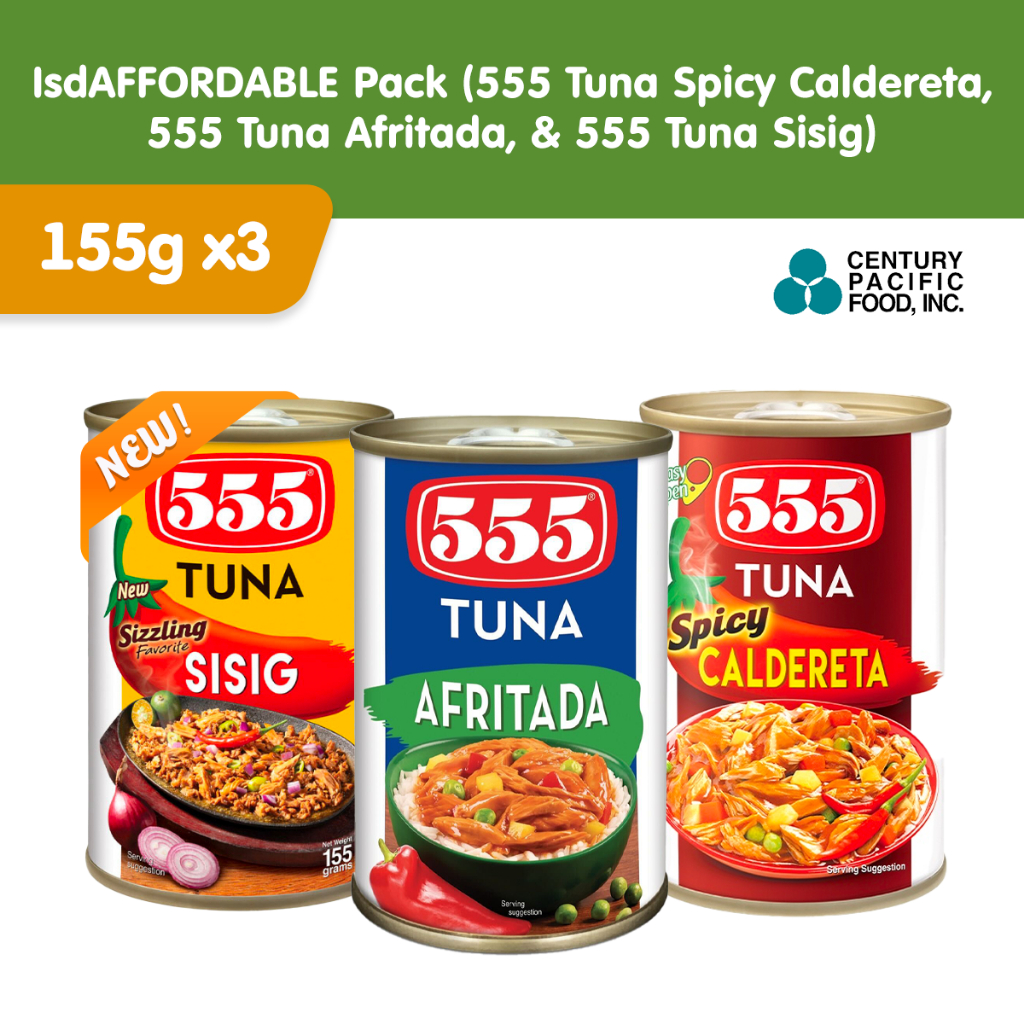 IsdAFFORDABLE pack (555 Tuna Spicy Caldereta 155g, 555 Tuna Afritada ...
