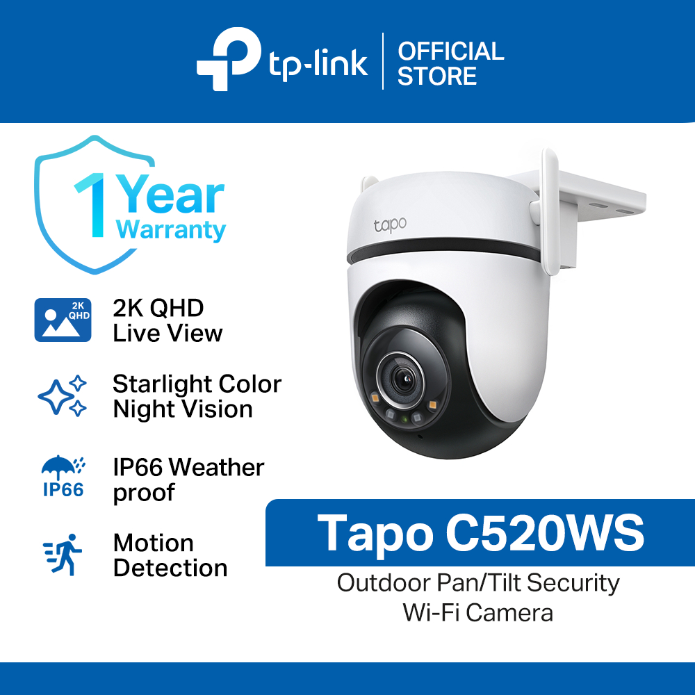 TP-Link | Tapo C520WS | 2K | QHD | Color | Night Vision | IP66 Outdoor Pan/Tilt Security WiFi ...
