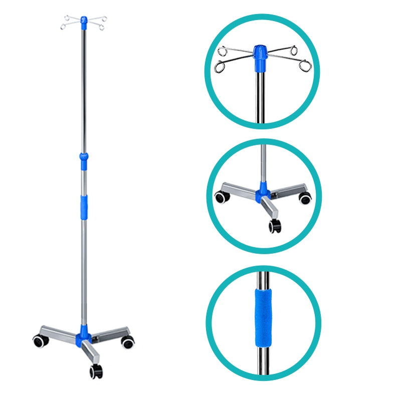 【UniHey】IV Stand Portable Adjustable Medical IV Fluid Stand Stainless ...