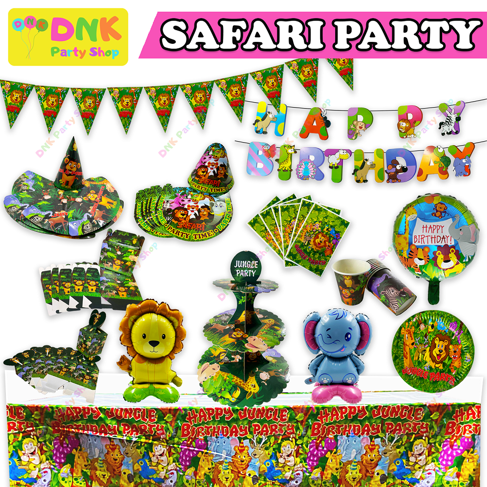 Safari Jungle Animal Party Decor Banner Banderitas Box Loot Bags ...