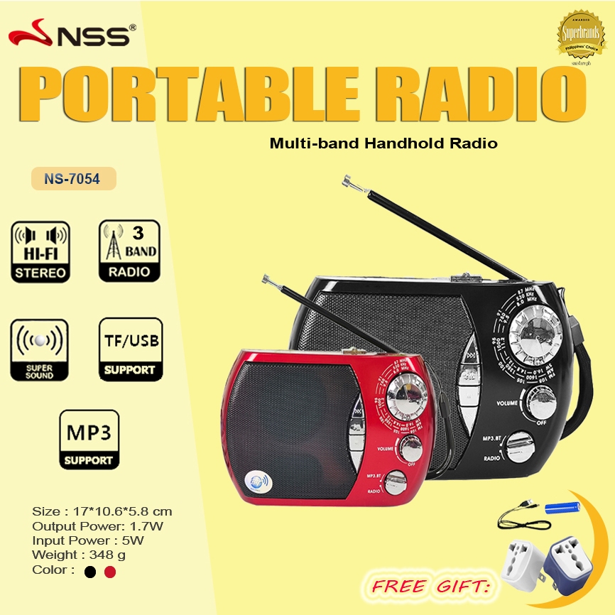NSS Portable Radio Multi-band AM FM SW MP3 Bluetooth Radio USB Battery ...