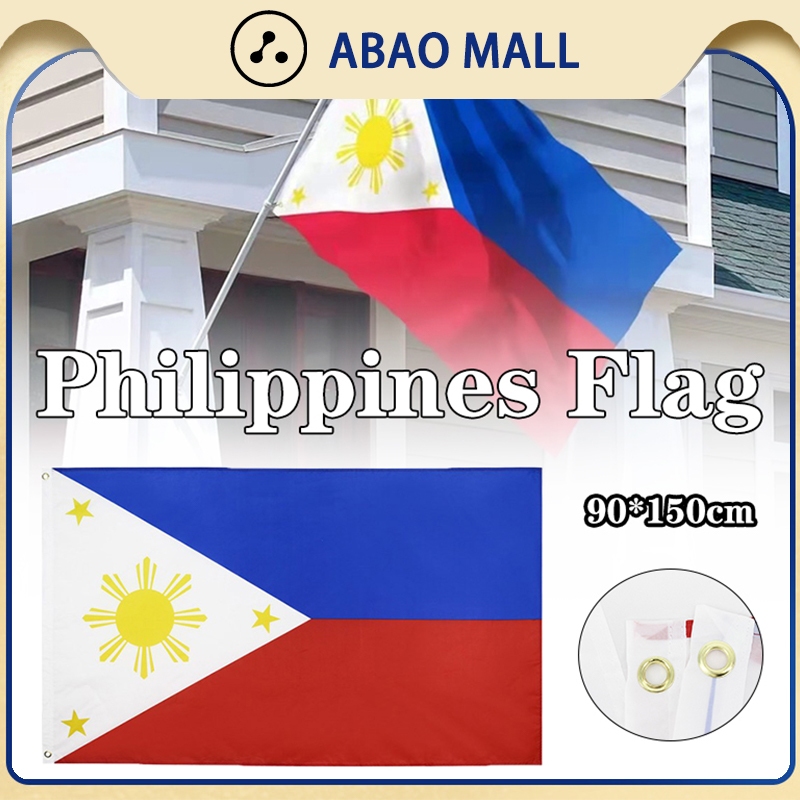 90*150cm Philippine Flag Double Side Polyester Fabric | Shopee Philippines
