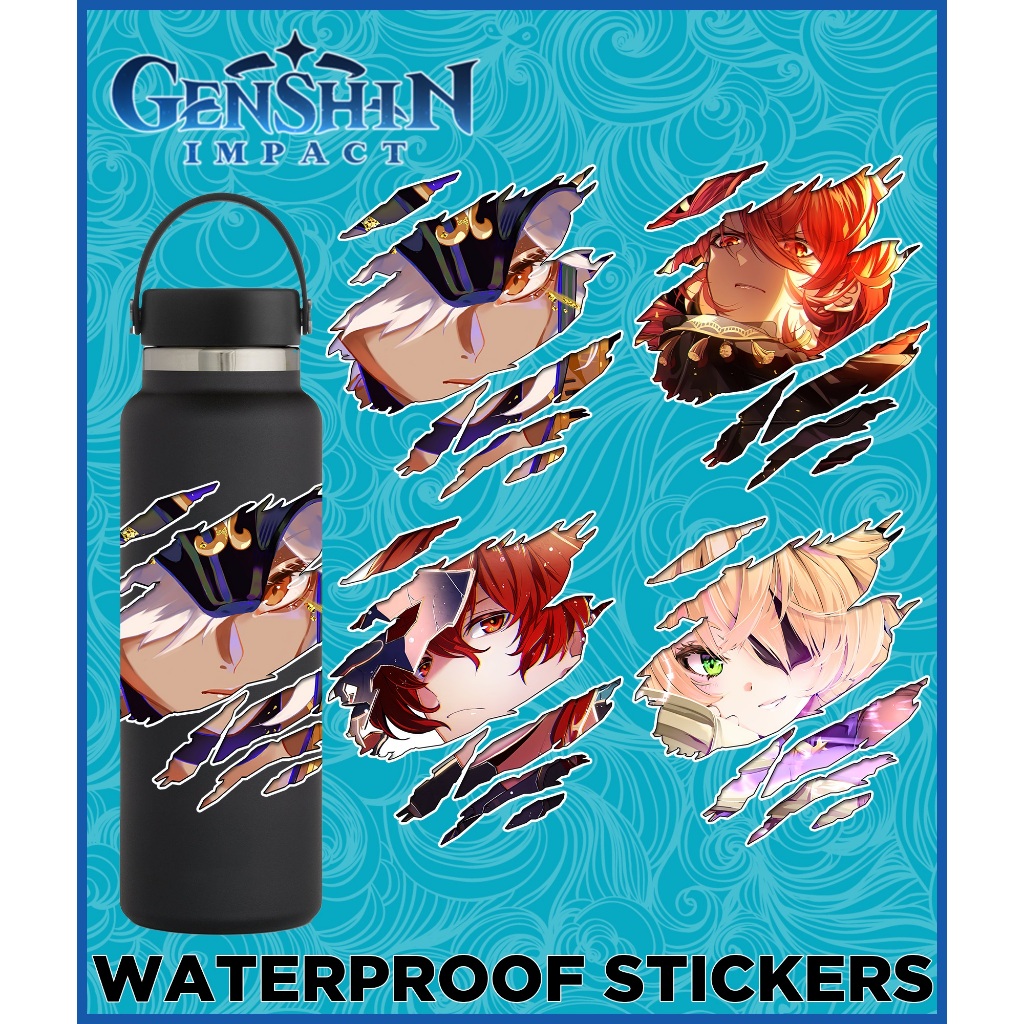 Genshin Impact Characters [ Scratch Sticker| Laminated Waterproof Vinyl ...