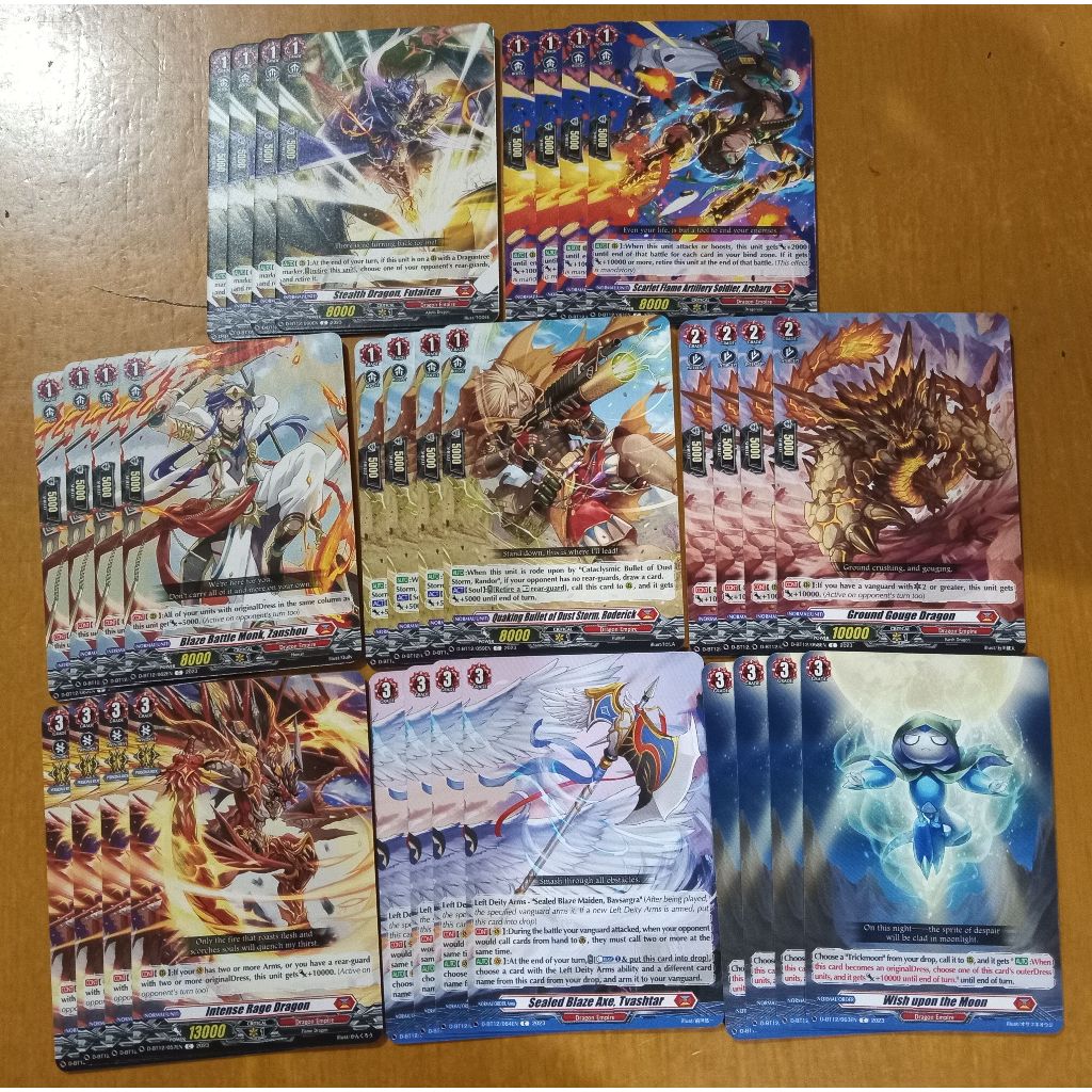 CFV Dragon Empire Commons Playset D-BT12 Cardfight Vanguard English ...