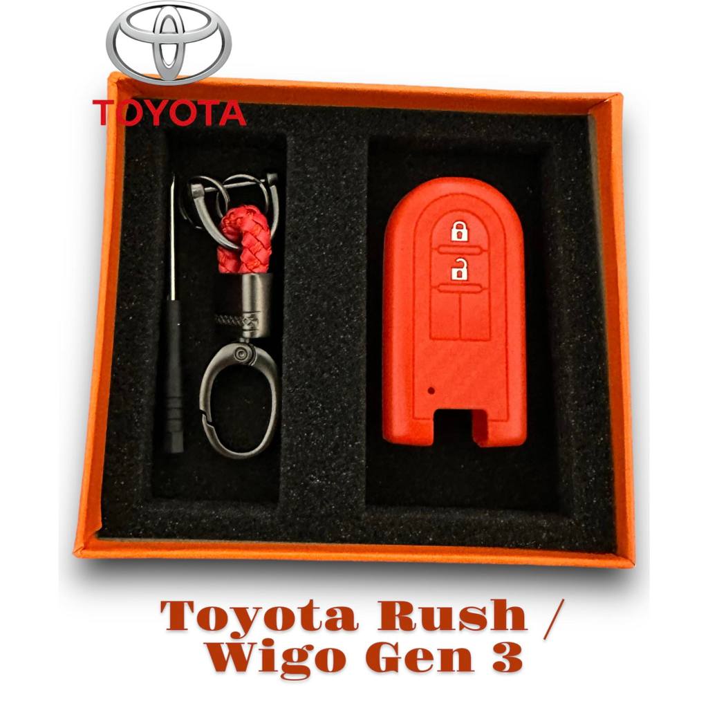 Carbon fiber Silicone Sert Smart Key Keyless Remote Cover for Toyota ...