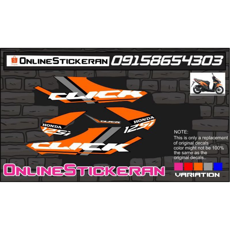 Honda click 125i stock decals | Shopee Philippines